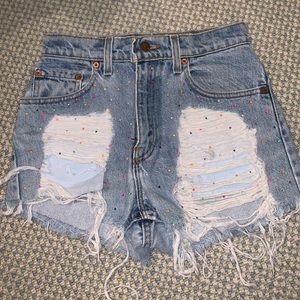 LF | Shorts | Lf Vintage Levis With Rhinestones | Poshmark